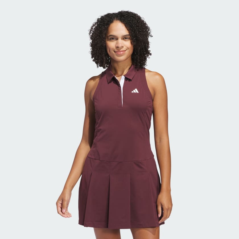 adidas Women's Ultimate365 Tour Pleated Dress - Red | adidas Australia
