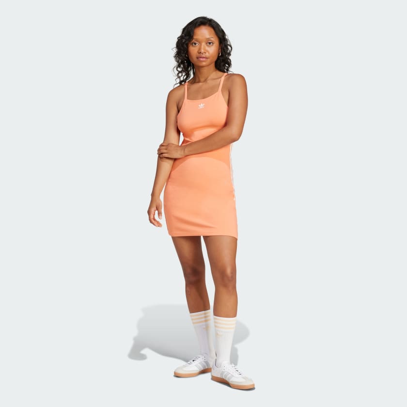 adidas 3-Stripes Mini Dress - Orange | adidas Australia