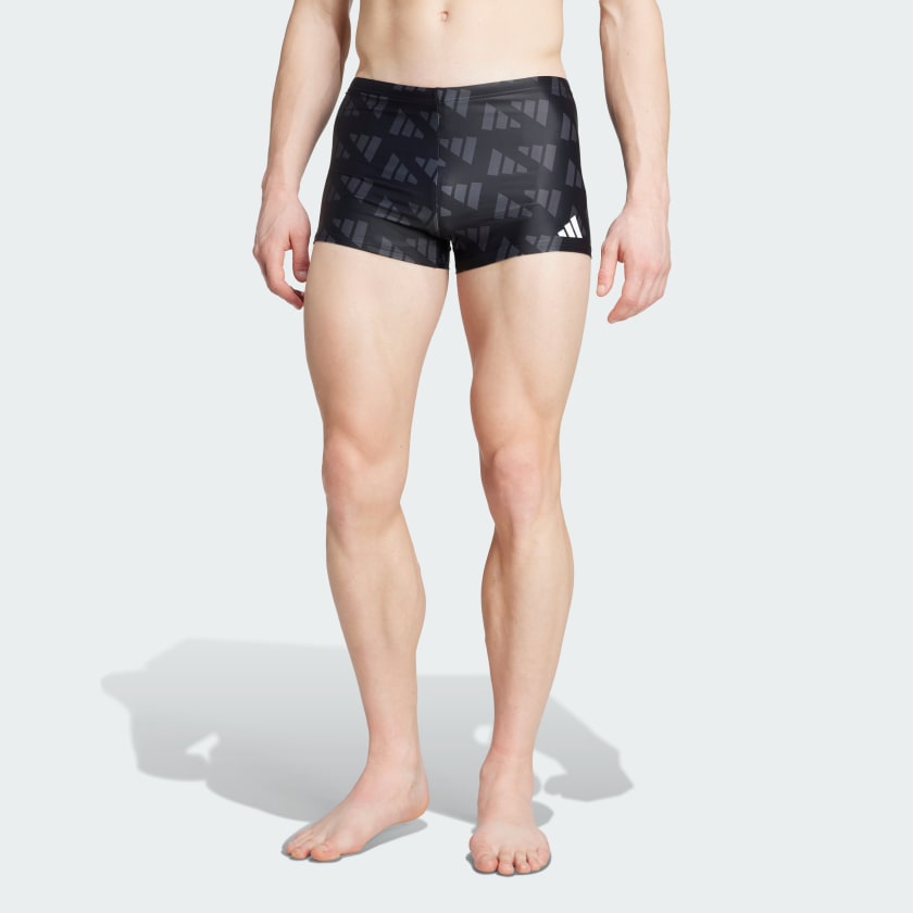 adidas Logo Graphic Swim Boxers 2 Inch - Black | adidas UK