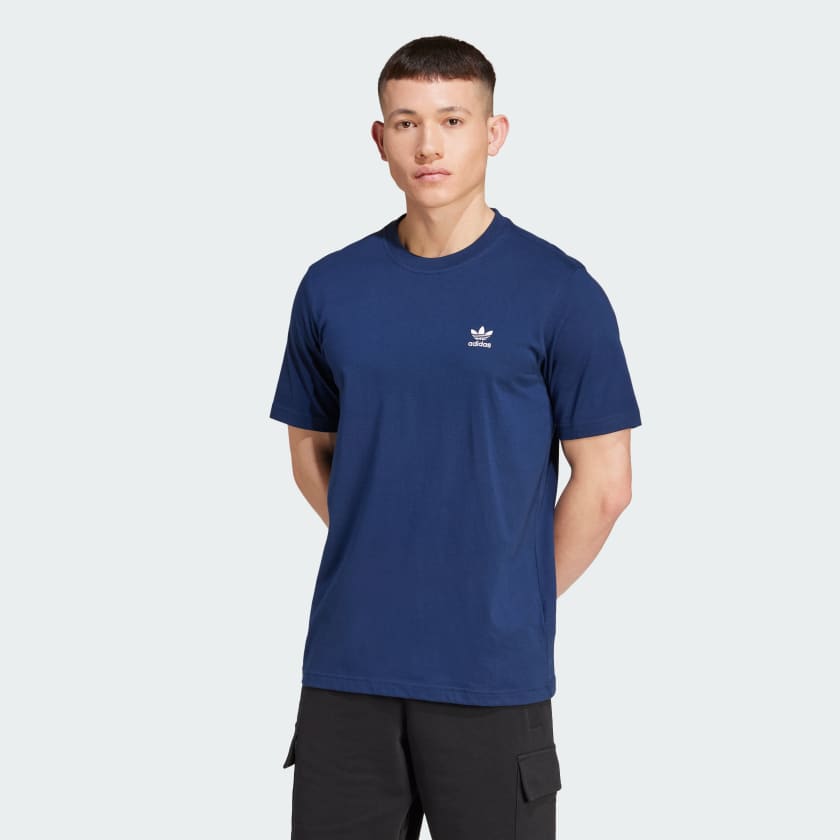 adidas Trefoil Essentials Tee - Blue | Free Shipping with adiClub ...
