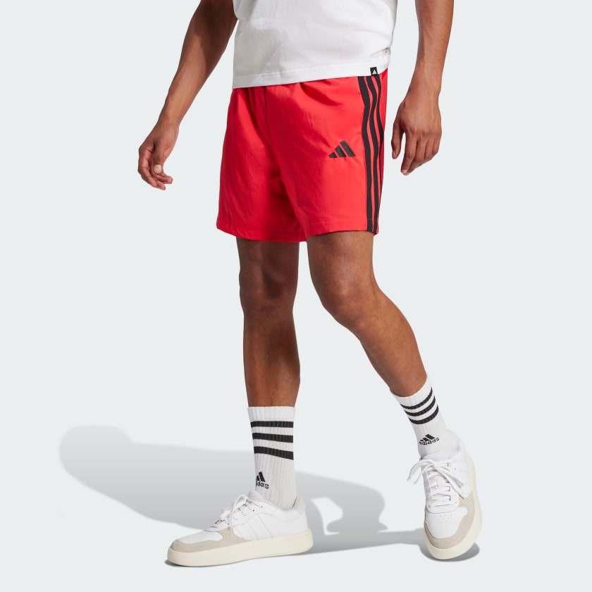 adidas Essential 3-Stripes Chelsea Shorts - Red | adidas Australia