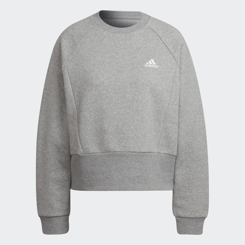 adidas Essentials Studio Fleece Sweatshirt - Grey | adidas Australia