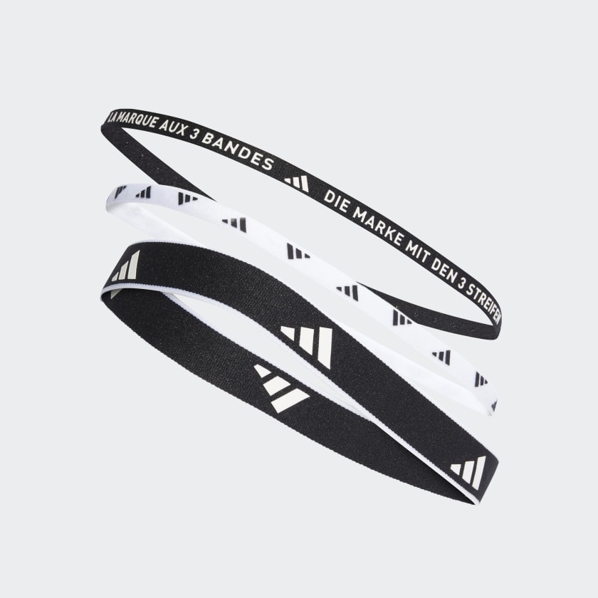 adidas Multiple Width Training Headbands 3 Per Pack - Black | Free ...