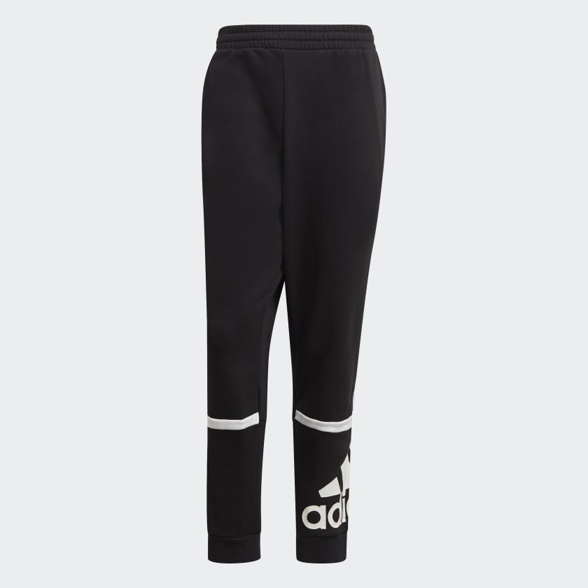 adidas Essentials Logo Colorblock Cuff Pants - Black | adidas Australia