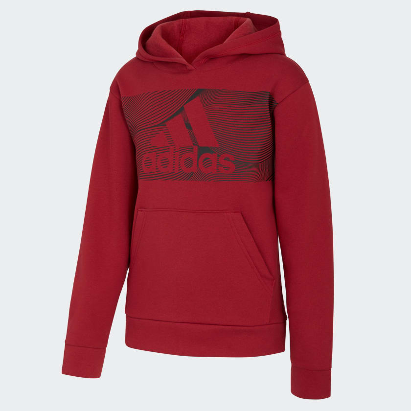 adidas Cotton Fleece Pullover Hoodie - Burgundy | Free Shipping with ...