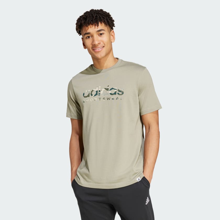 adidas Camo Linear Graphic Tee - Green | adidas Australia