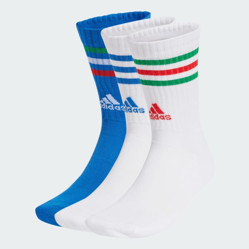 adidas 3-Stripes Cushioned Crew Socks 3 Pairs - White | adidas Australia