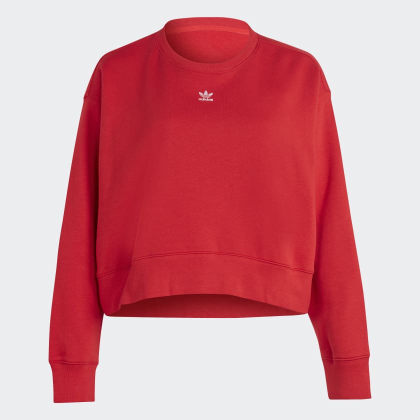 adidas Adicolor Essentials Crew Sweatshirt (Plus Size) - Red | Free ...