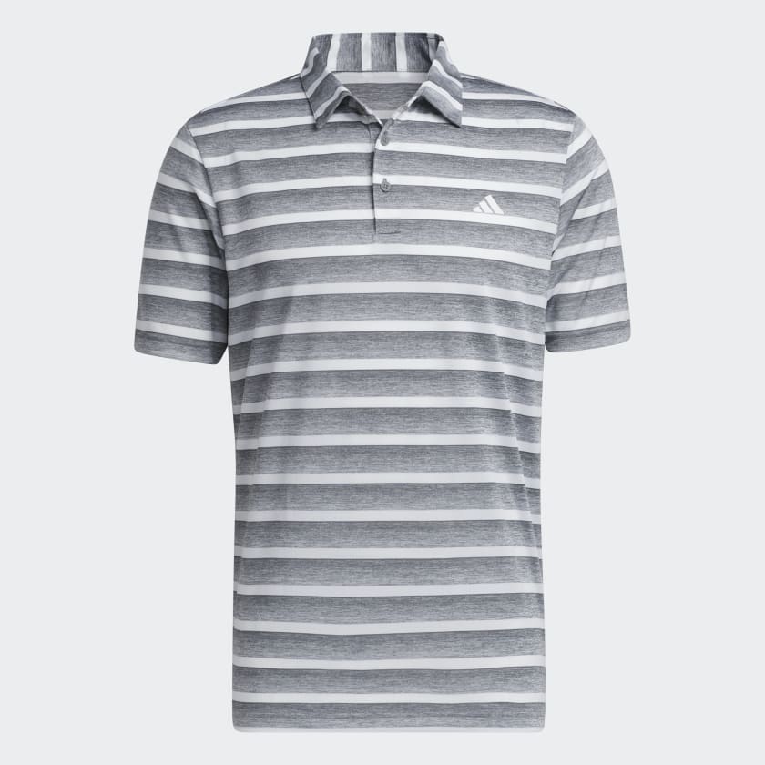 adidas Two-Color Striped Golf Polo Shirt - Grey | adidas Australia