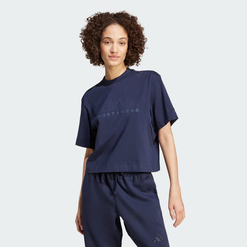 adidas ALL SZN Graphic Loose T-Shirt - Blue | adidas UK