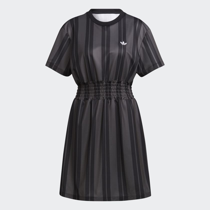adidas Smocked Stripe Dress - Grey | Free Shipping with adiClub | adidas US
