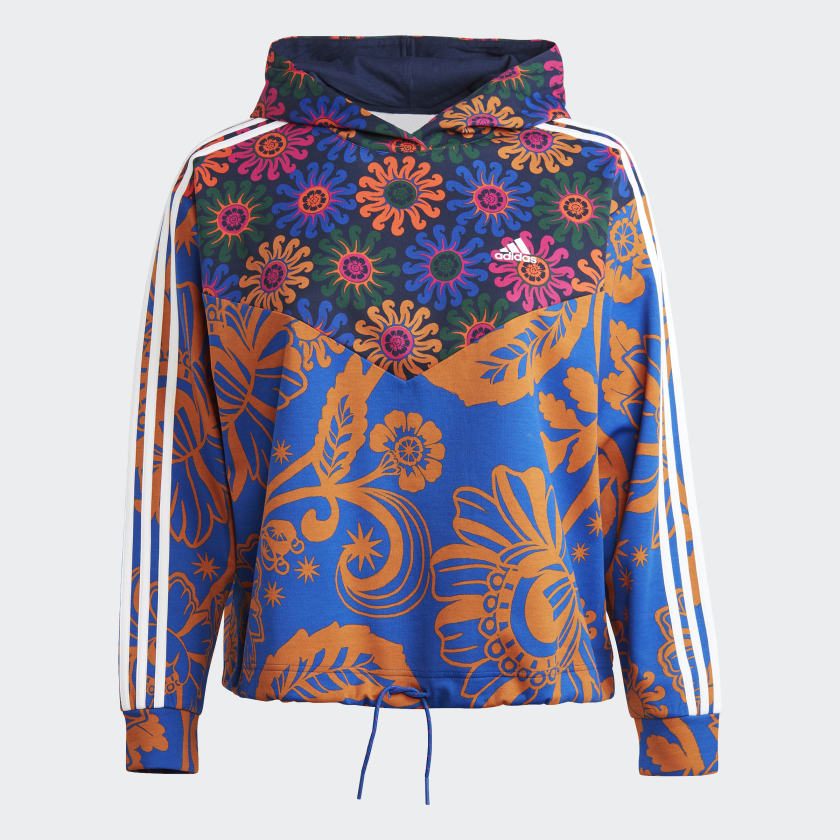 adidas x FARM Rio Hoodie (Plus Size) - Blue | Free Shipping with ...