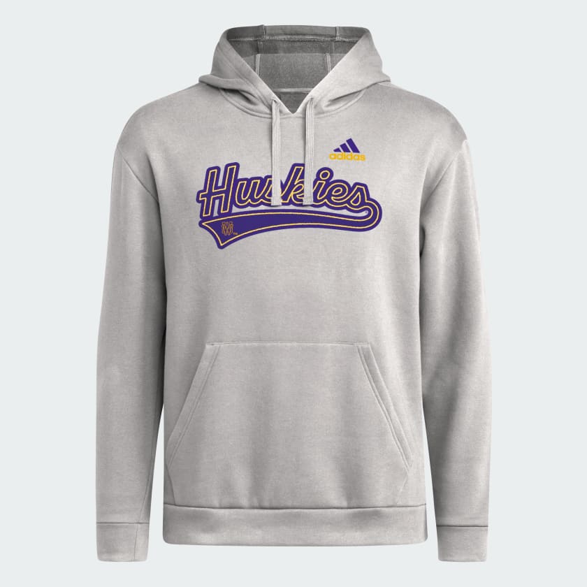 adidas University of Washington Huskies Fleece Hoodie - Grey | Free ...
