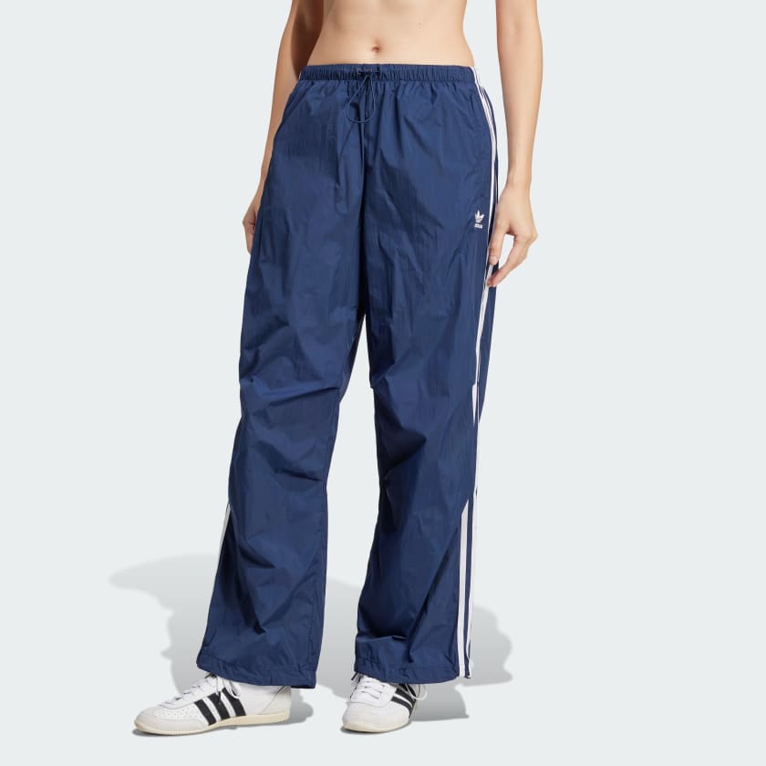 adidas 3-Stripes Woven Parachute Tracksuit Bottoms - Blue | adidas UK