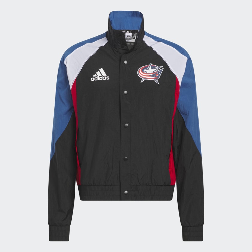 adidas Blue Jackets Reverse Retro Jacket - Black | Free Shipping with ...