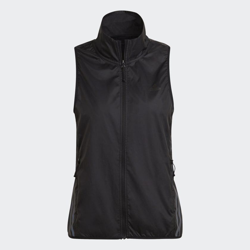adidas Run Icon 3-Stripes Running Wind Vest - Black | adidas Australia
