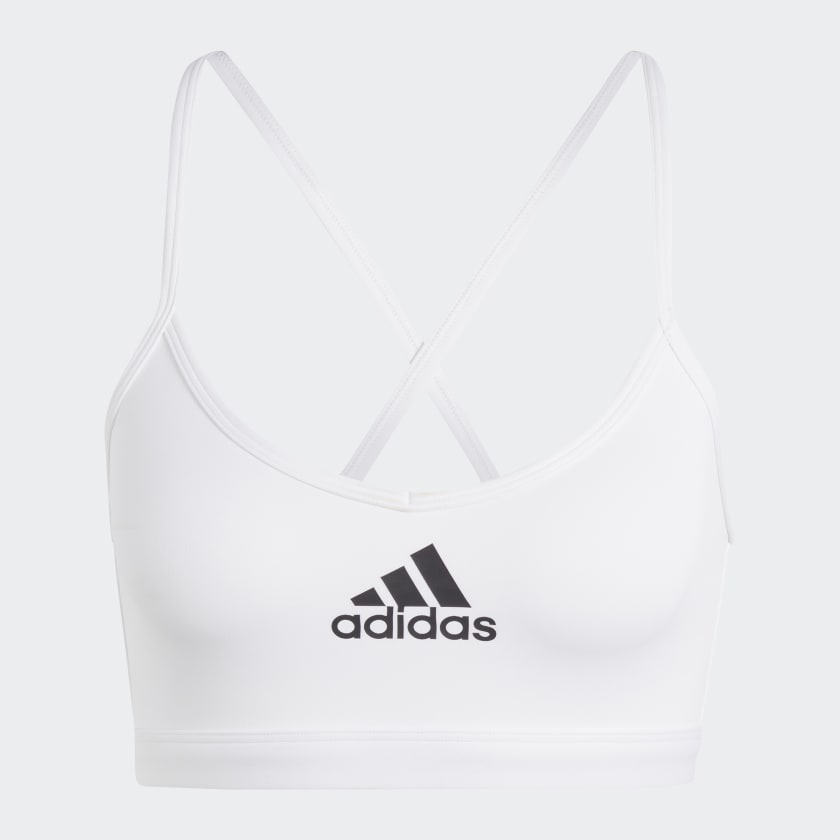 adidas AeroReact Training Light-Support Bra - White | adidas UK