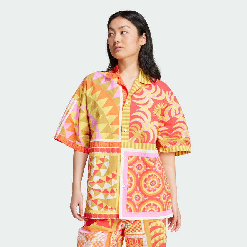 adidas x FARM Rio Shirt - Pink | Free Shipping with adiClub | adidas US