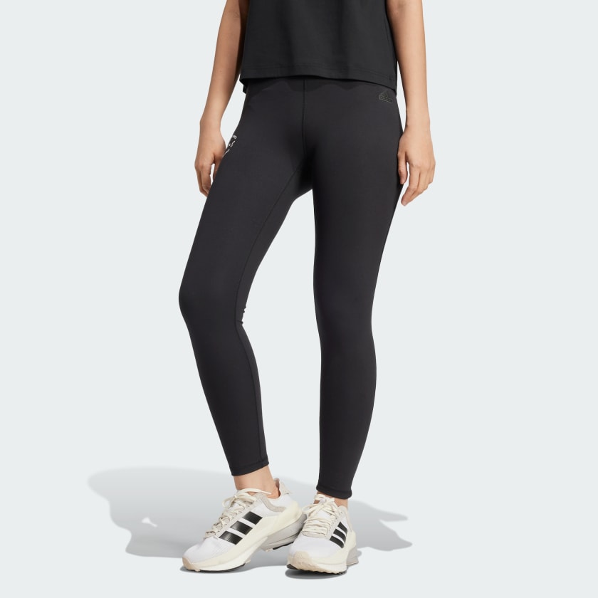 adidas Signature Graphic Print High-Waisted 7/8 Leggings - Black ...
