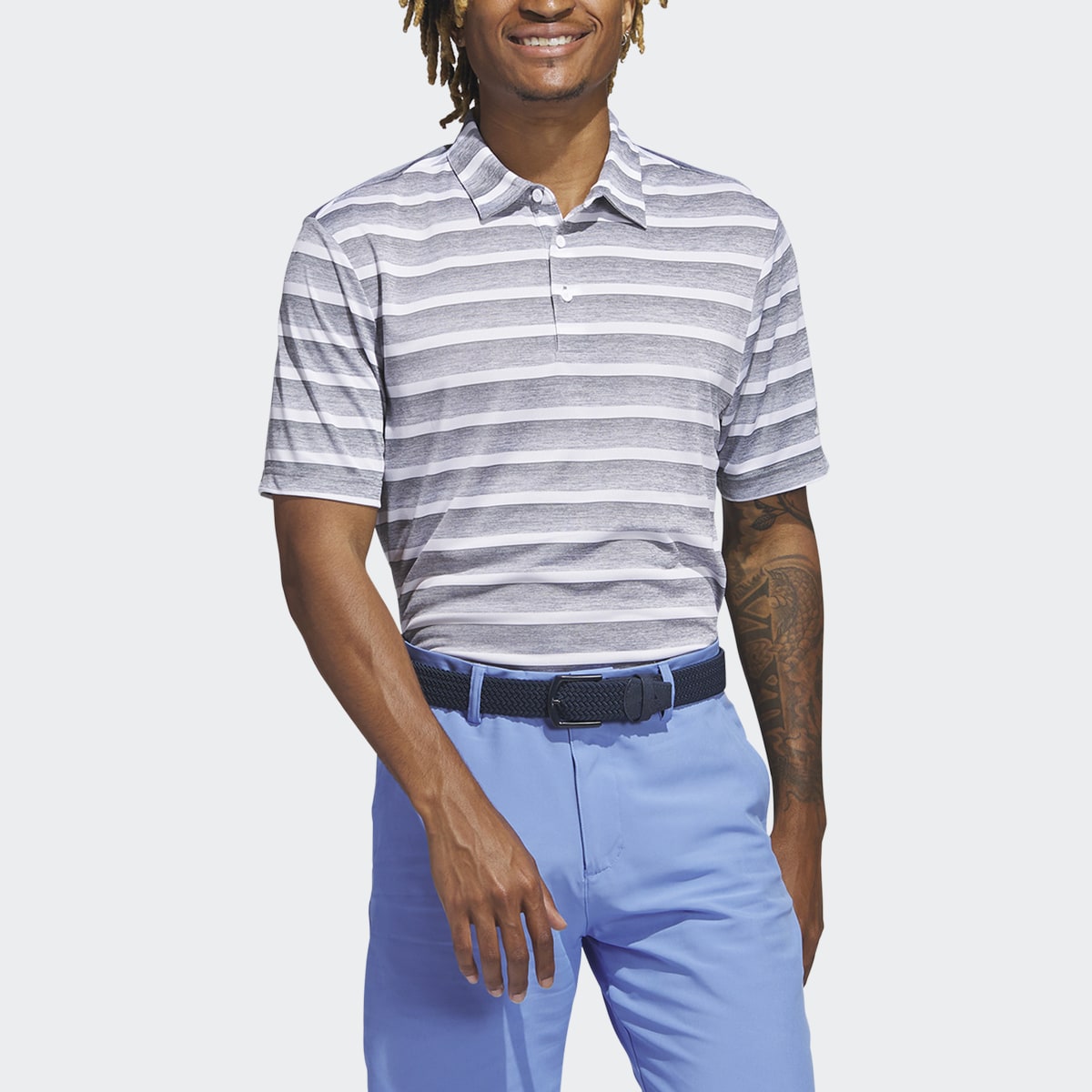 Adidas Two-Color Striped Polo Shirt - HR7983