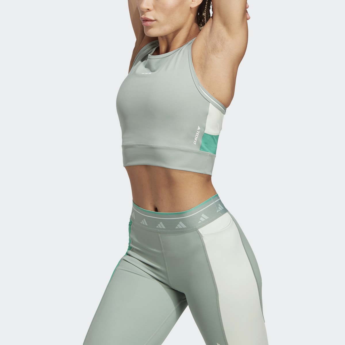 Adidas Techfit Colorblock Crop Tank Top - IN5068
