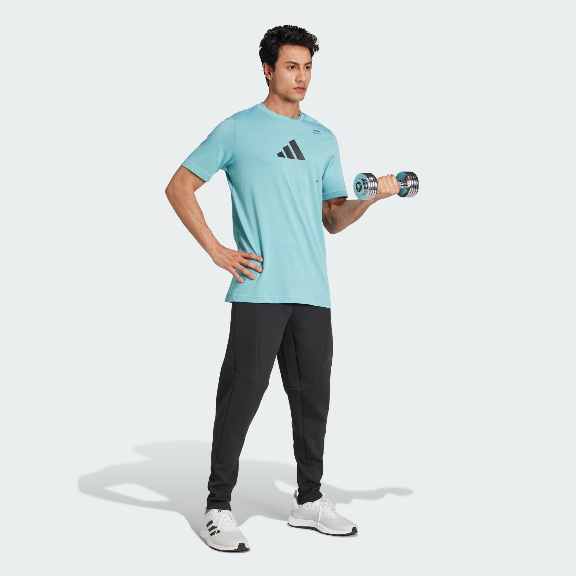 Clothing - All-Gym Category Graphic Tee - Turquoise | adidas South Africa