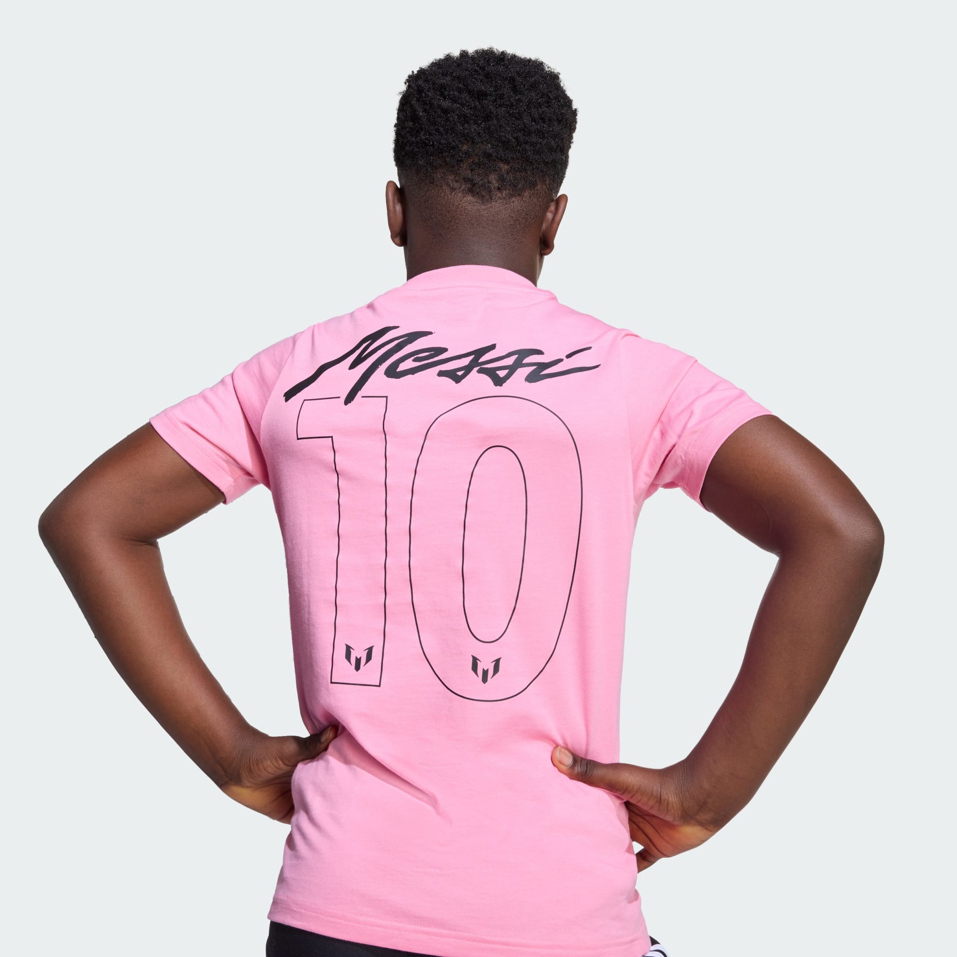 Clothing - Messi Name & Number Graphic Tee Kids - Pink | adidas Kuwait