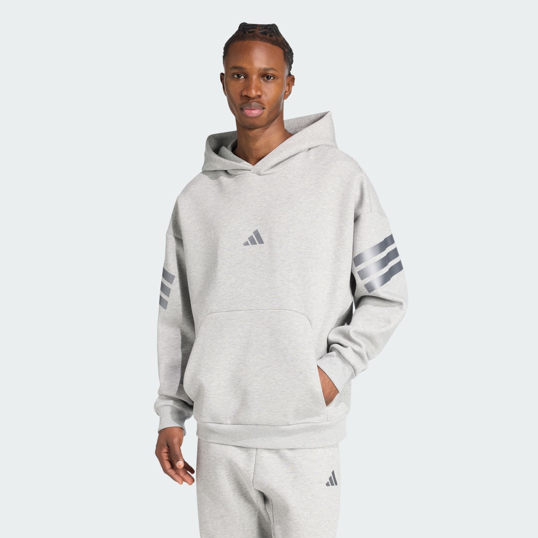 adidas Sweat-shirt à capuche Future Icons 3 bandes - Gris
