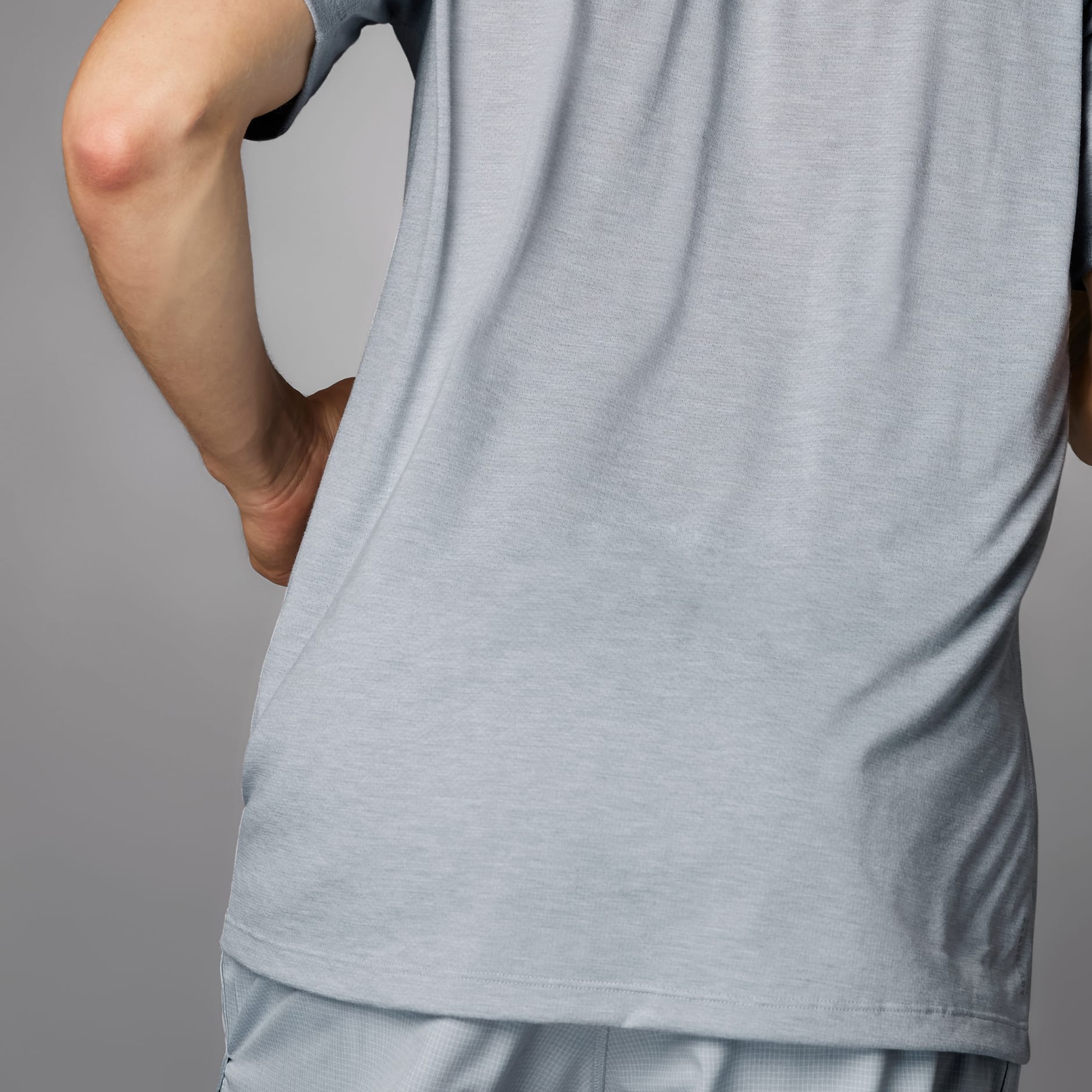 adidas Own the Run 3-Stripes Tee - Grey | adidas GH