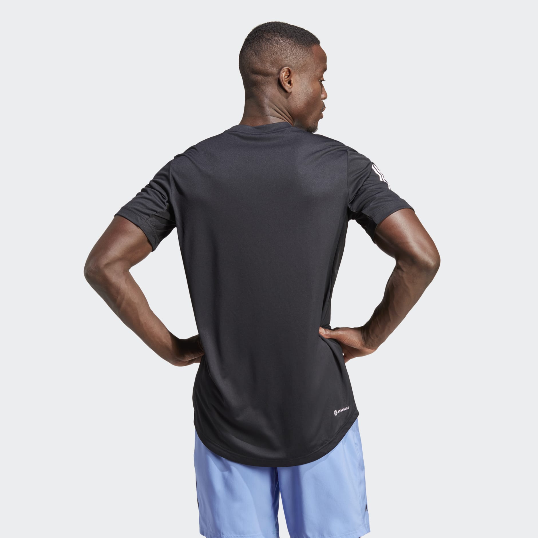 Clothing - Club 3-Stripes Tennis Tee - Black | adidas South Africa