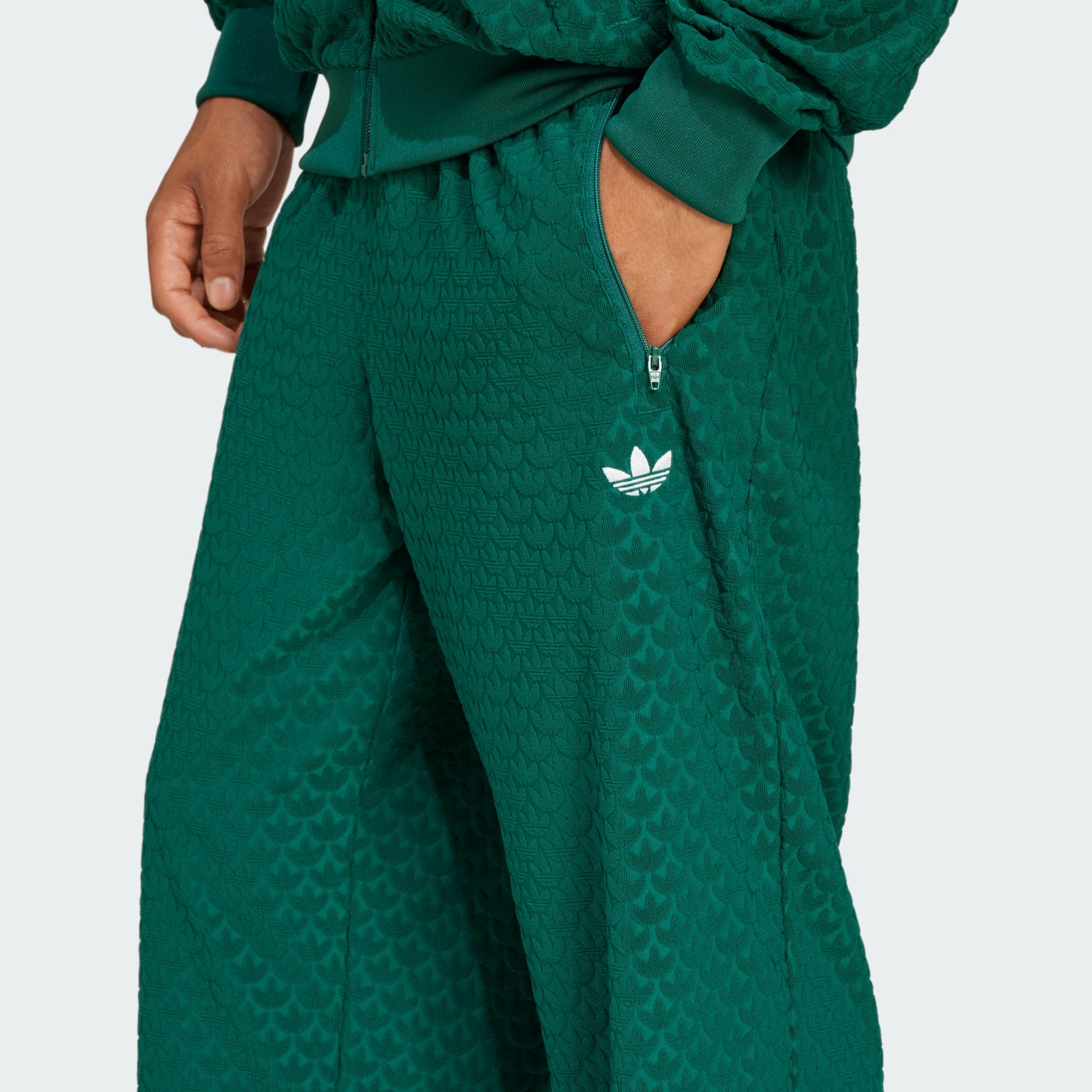 Clothing - Monogram Track Pants - Green | adidas South Africa