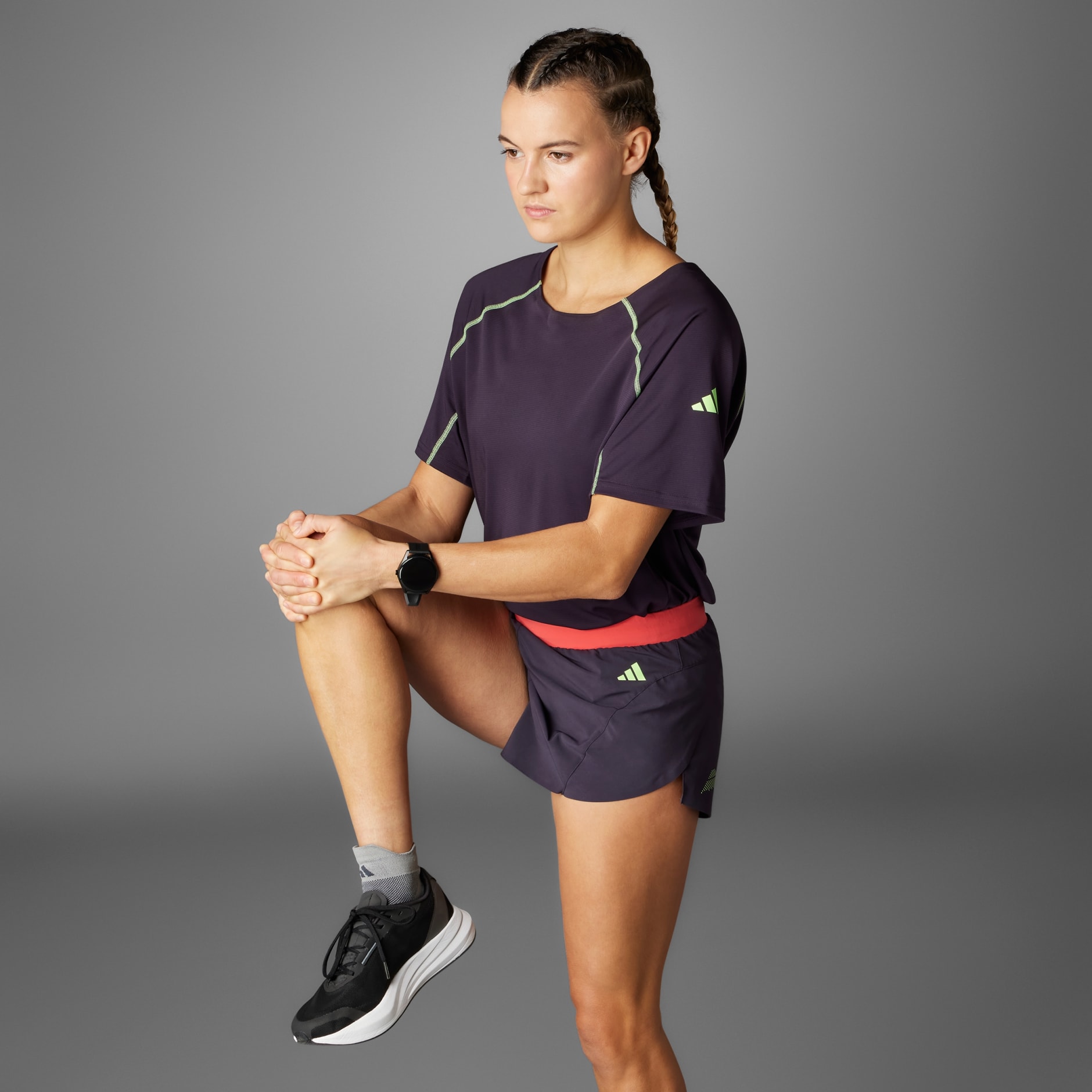 adidas חולצת טי לריצה Ekiden (יוניסקס) - סגול | adidas IL