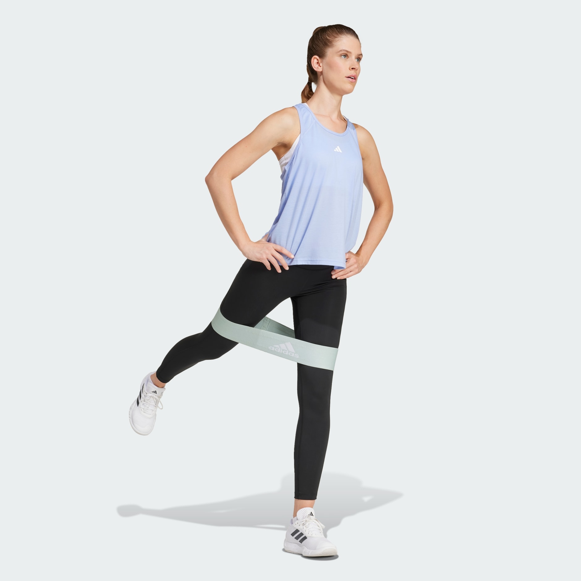 adidas Train Essentials Minimal Branding Racerback Tank Top - Blue ...