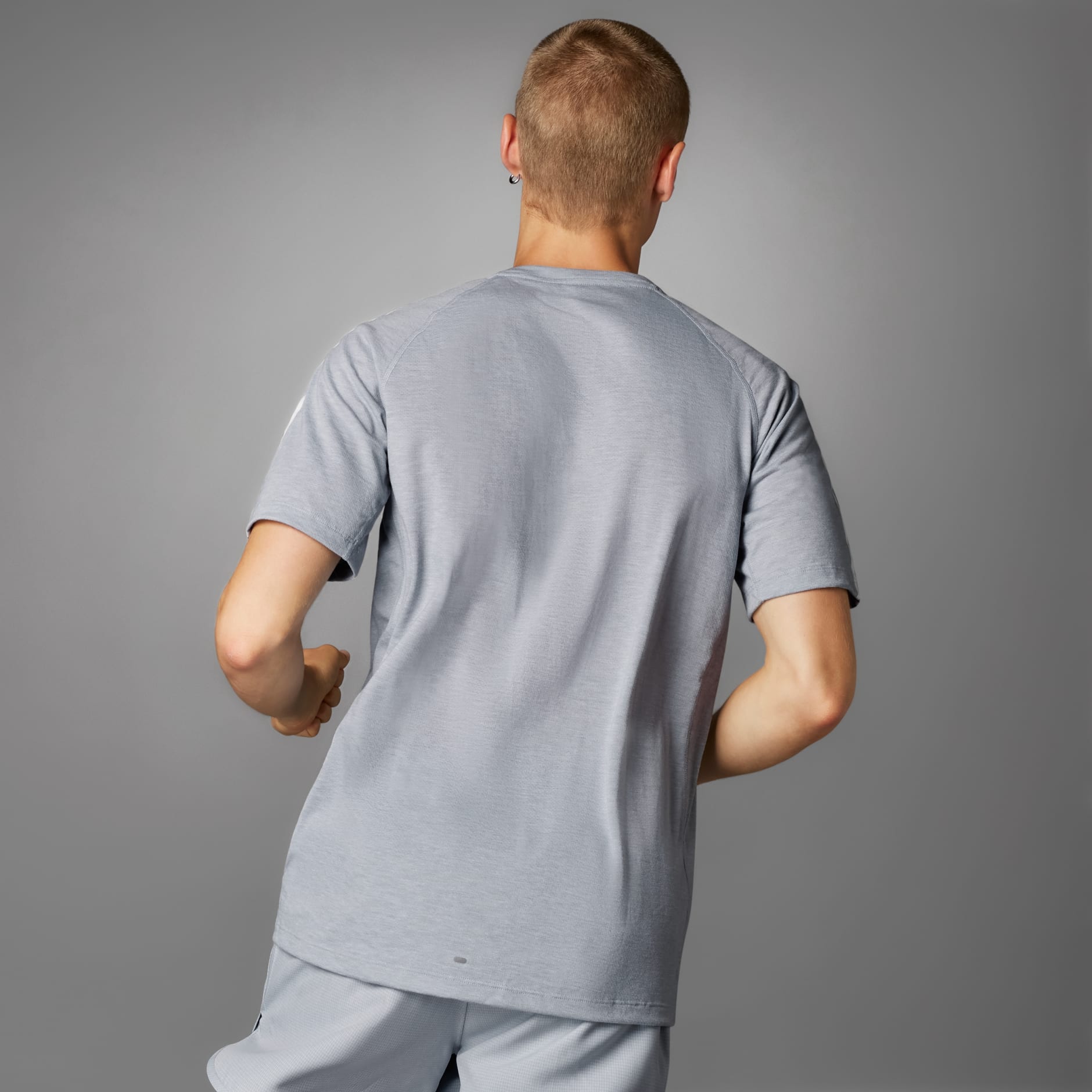 adidas Own the Run 3-Stripes Tee - Grey | adidas GH