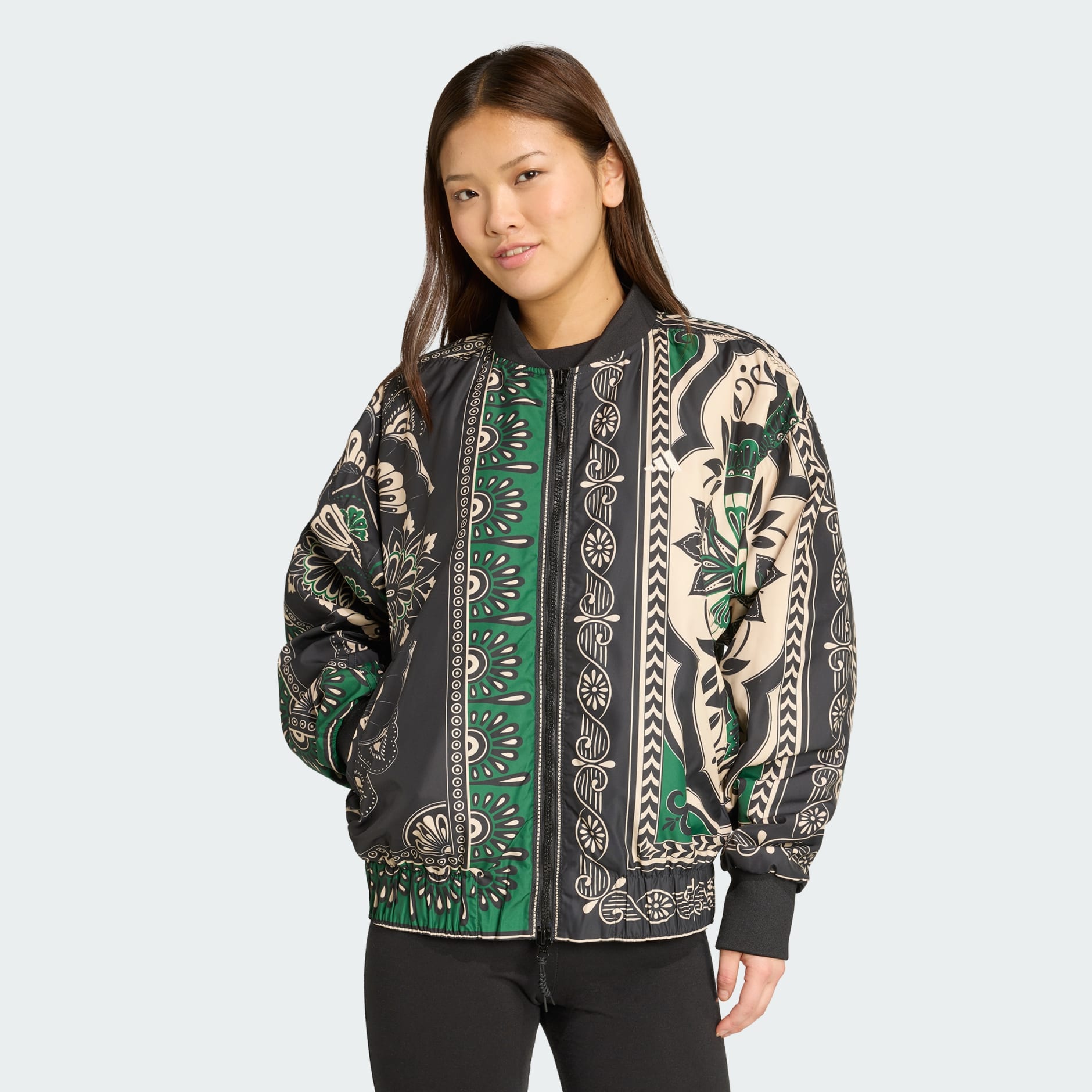 CLOTHING - adidas X Farm Varsity Jacket - Black | adidas Kuwait