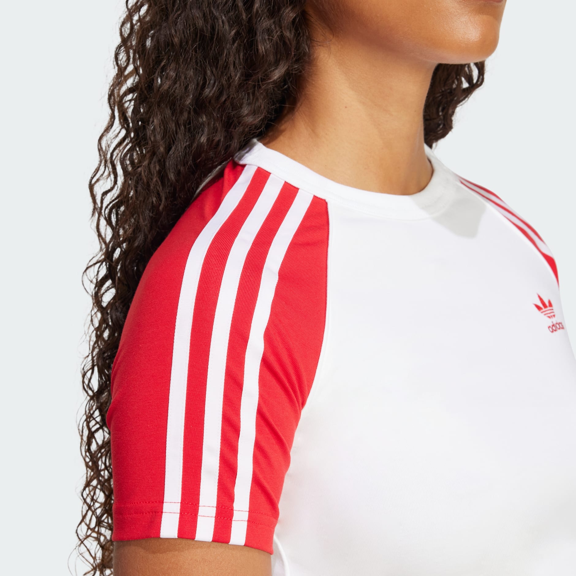 CLOTHING - Adicolor 3-Stripes Raglan Slim Tee - White | adidas Qatar
