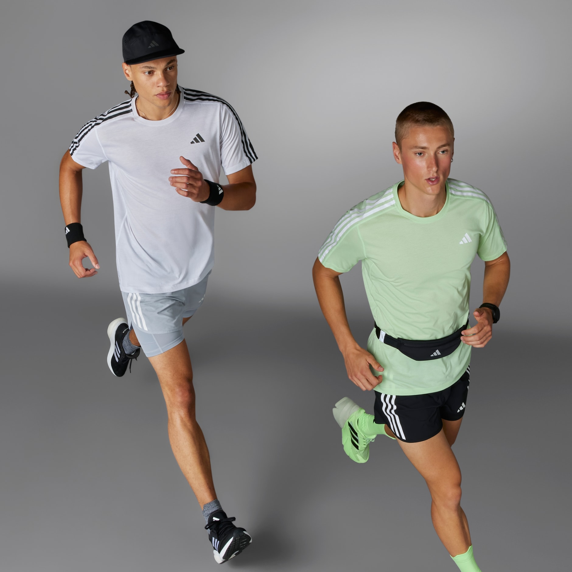 Clothing - Own the Run 3-Stripes Tee - White | adidas South Africa