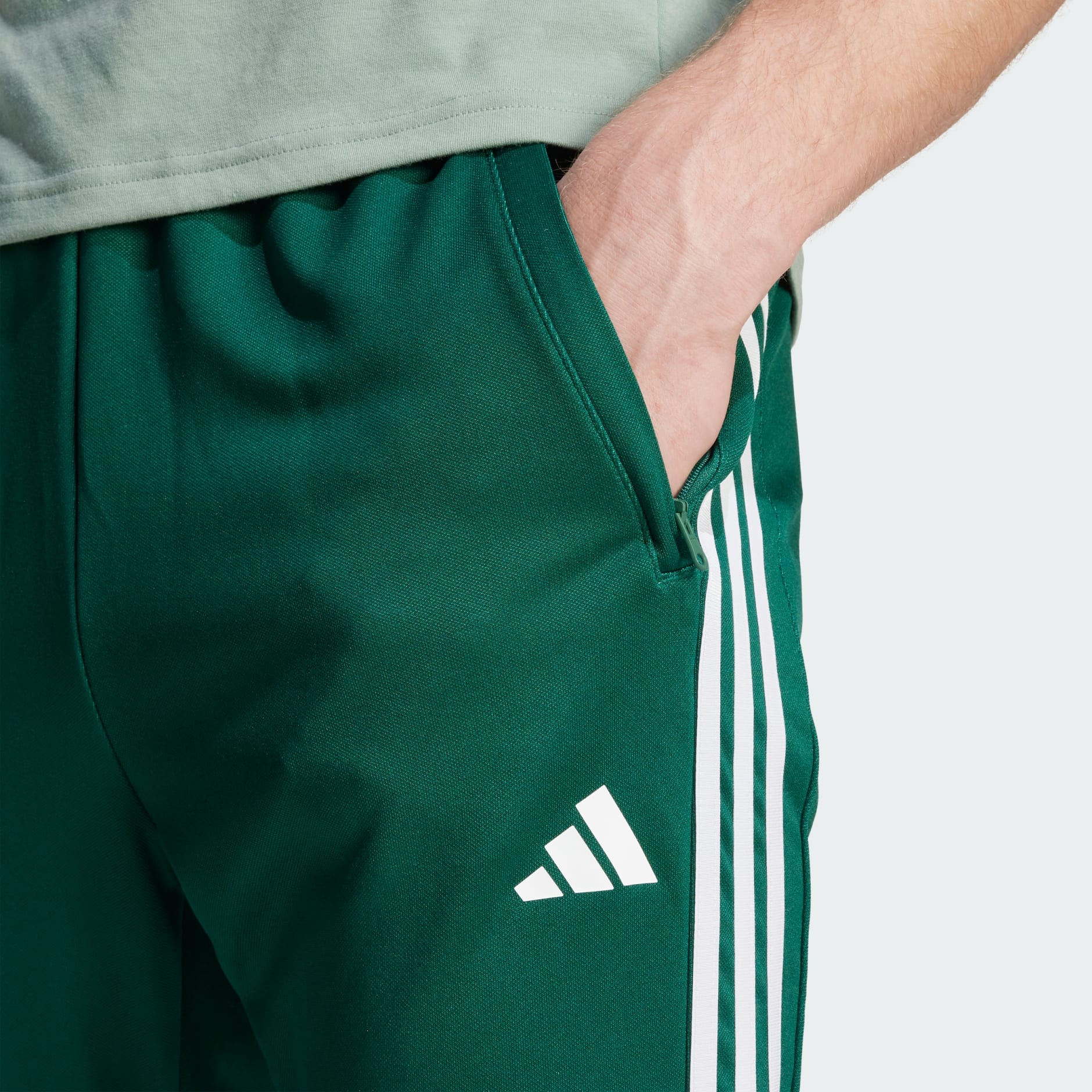 Clothing - Train Essentials 3-Stripes Training Pants - Green | adidas Qatar
