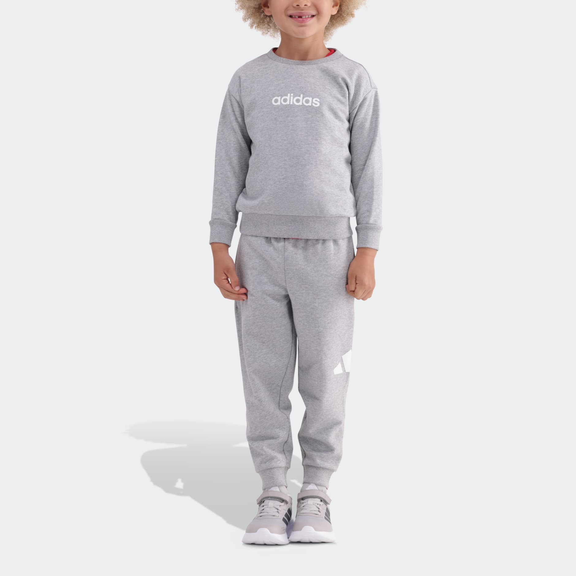 Clothing - Essentials Crew Sweatshirt Kids - Grey | adidas South Africa