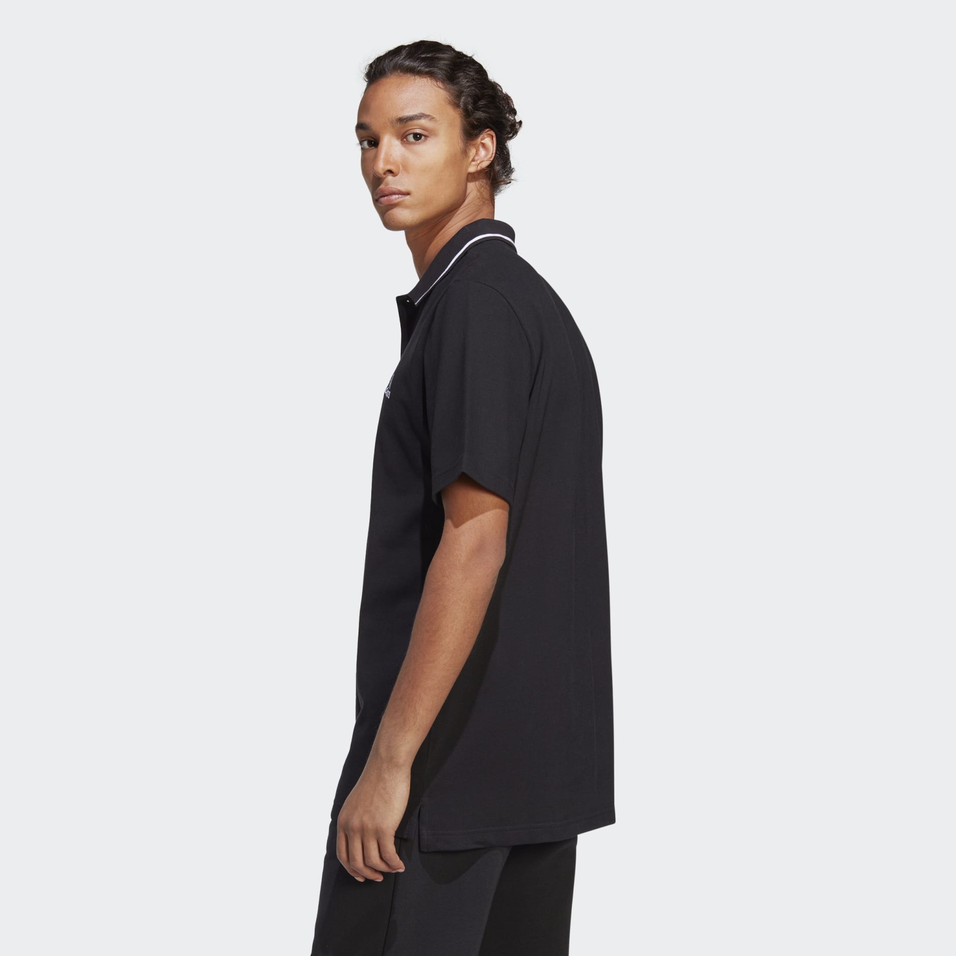adidas Essentials Piqué Small Logo Polo Shirt - Black | adidas TZ