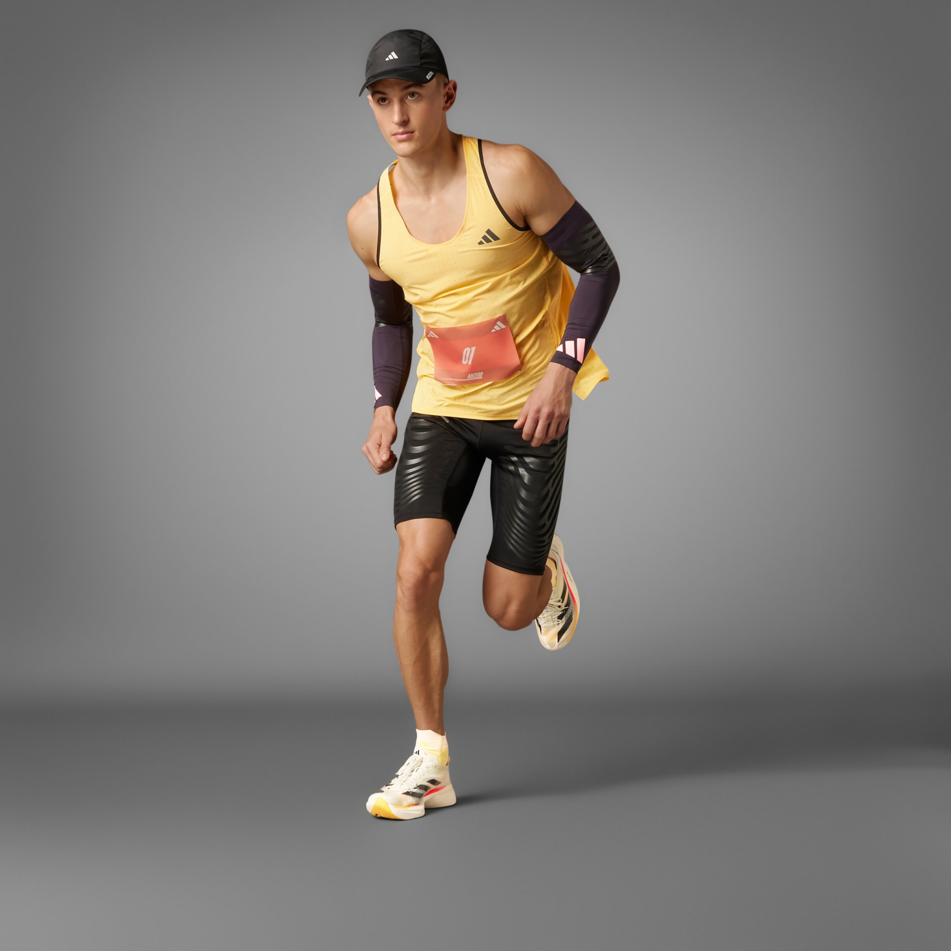 Men's Clothing - Adizero Running Singlet - Yellow | adidas Egypt