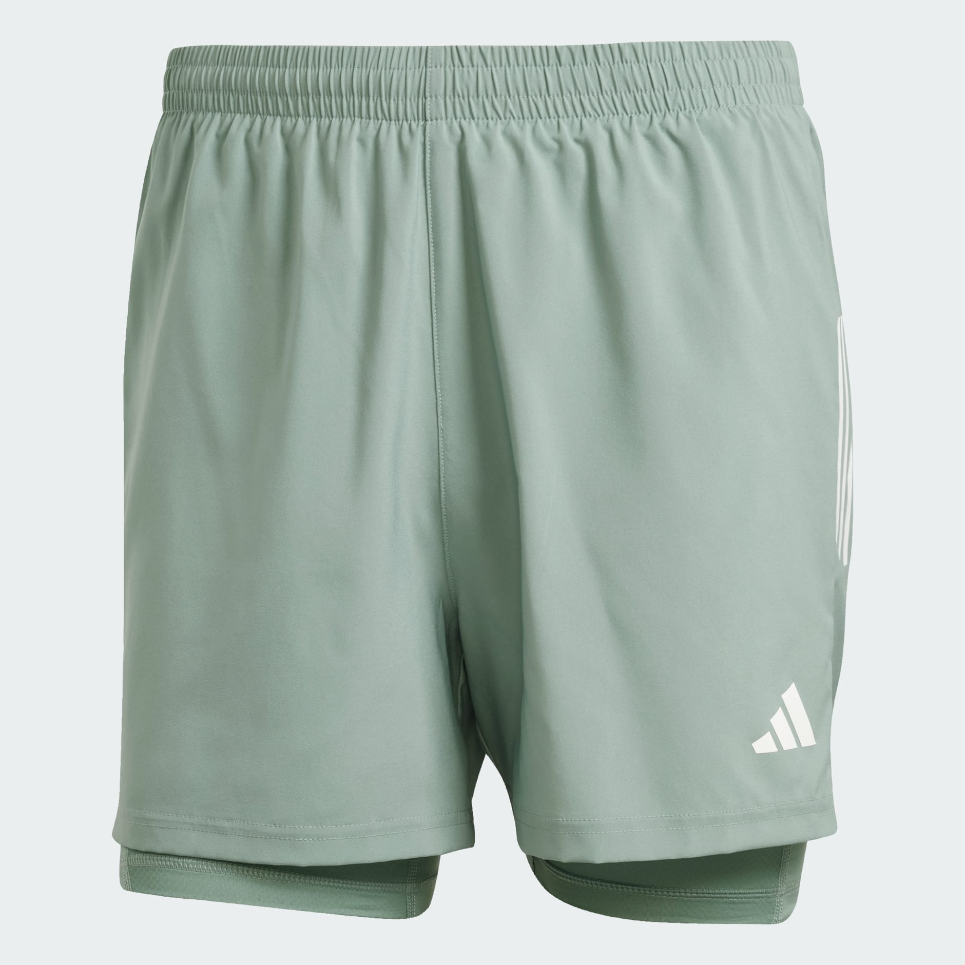adidas Own the Run CLIMACOOL 2-in-1 Shorts - Green | adidas UAE