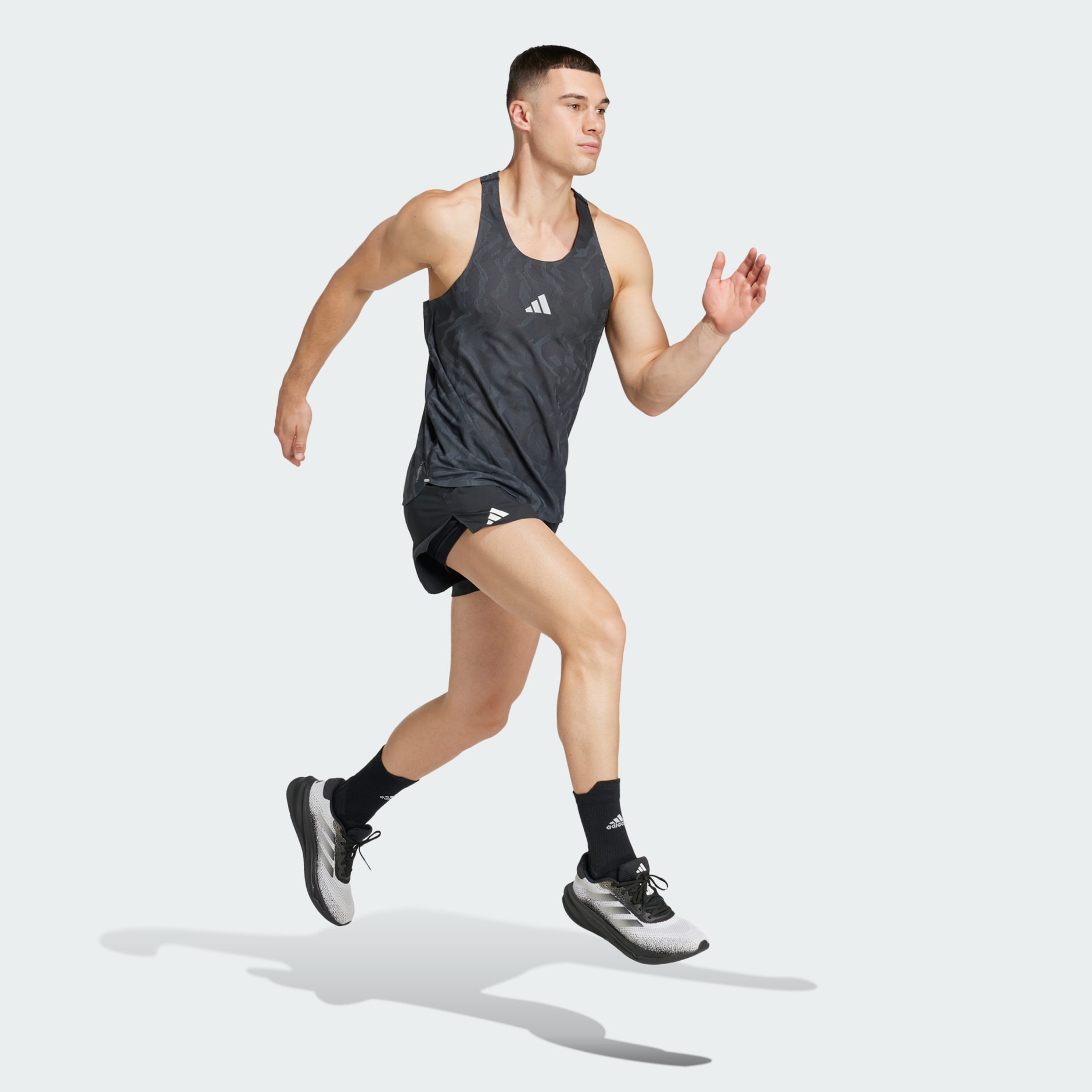 adidas Ultimate Running Engineered CLIMACOOL+ Tank Top - Black | adidas UAE