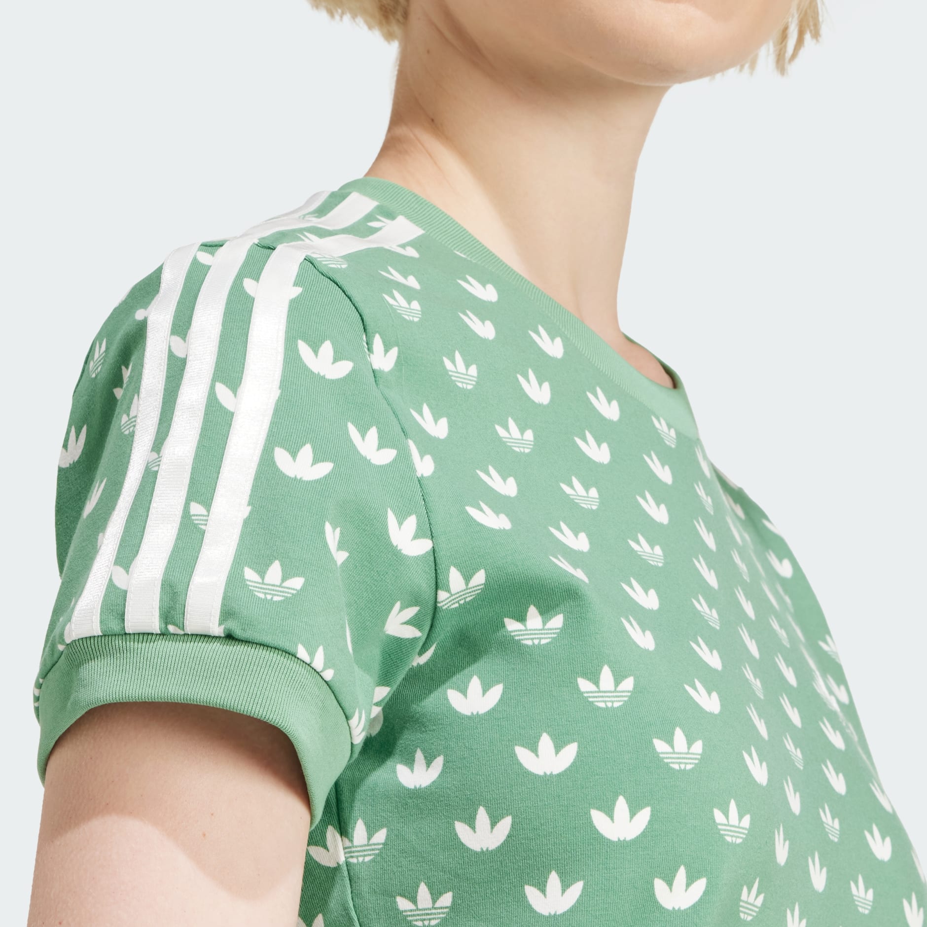 adidas Monogram 3-Stripes Tee - Green | adidas LK