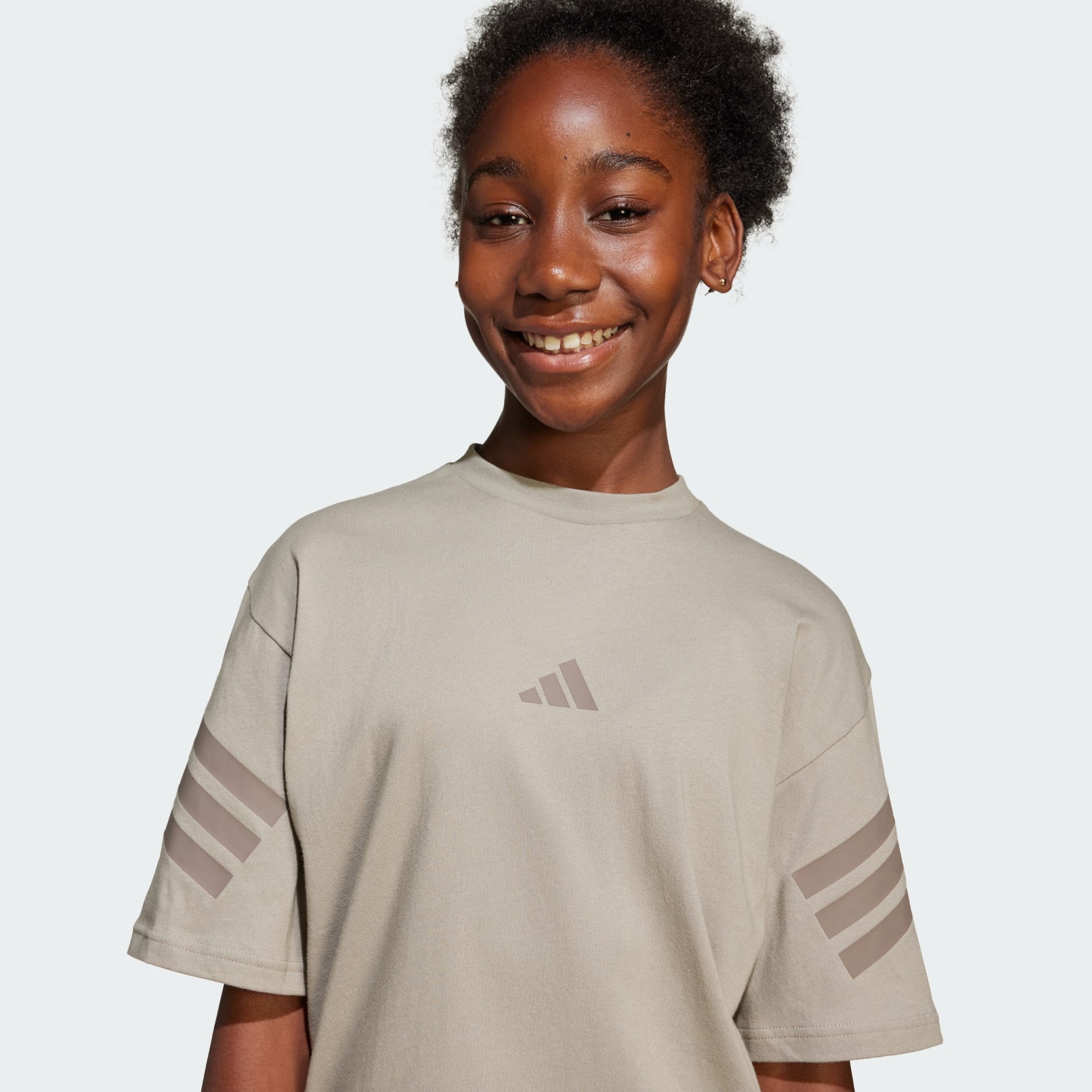 adidas Future Icons 3-Stripes Tee Kids - Beige | adidas UAE