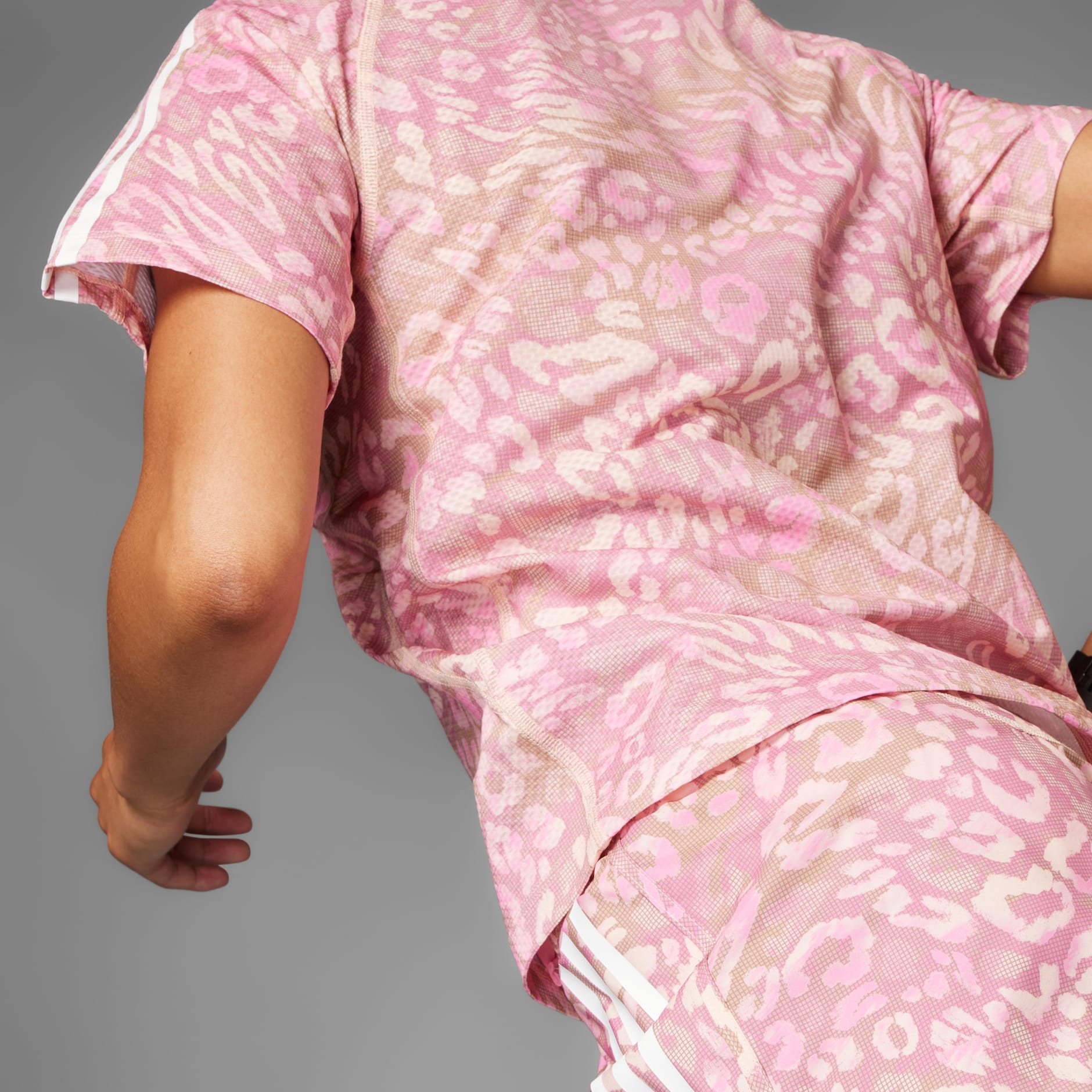 adidas Own the Run CLIMACOOL 3-Stripes Tee - Pink | adidas LK