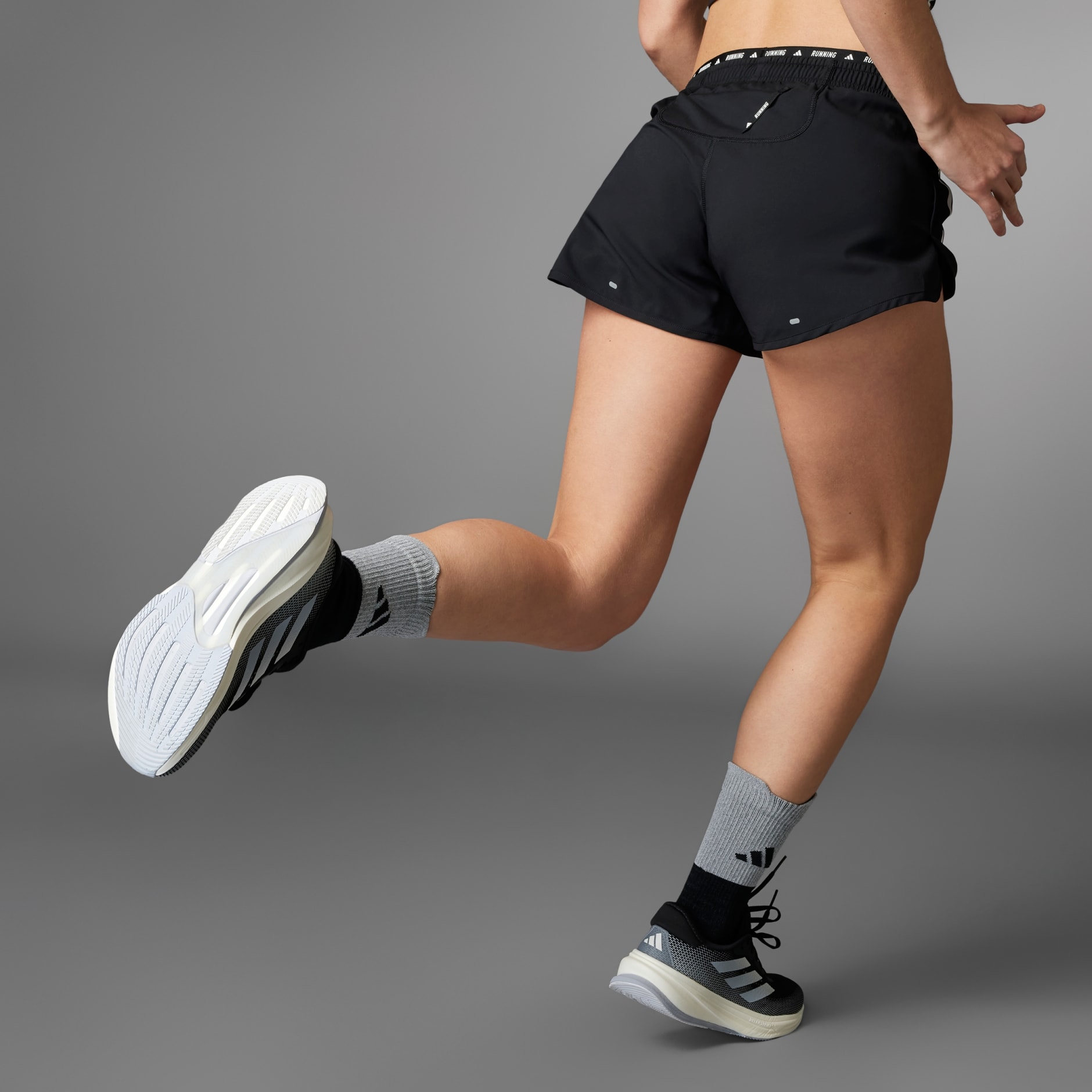 adidas Own The Run 3-Stripes Shorts - Black | adidas UAE