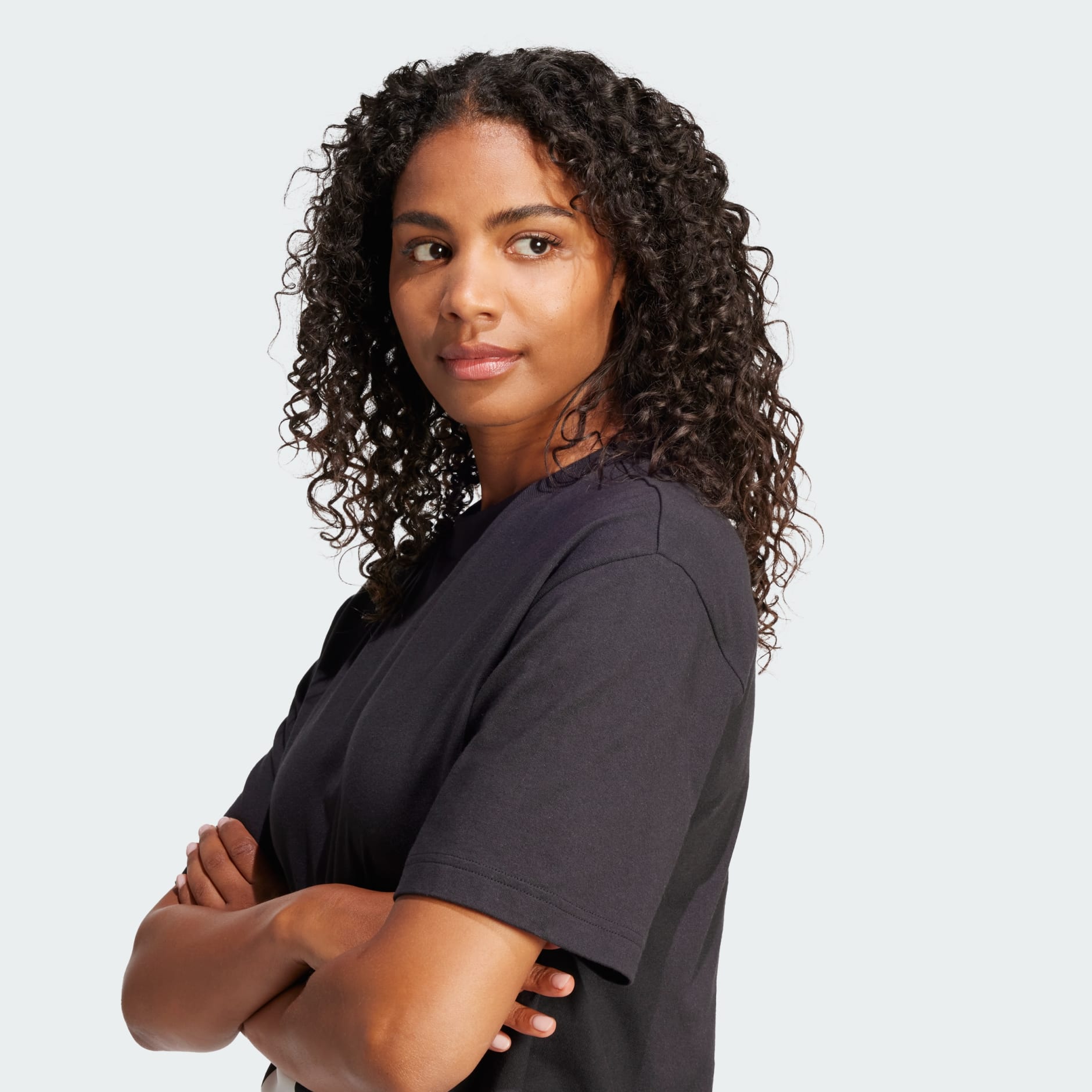 Women's Clothing - Essentials Big Logo Boyfriend Tee - Black | adidas ...