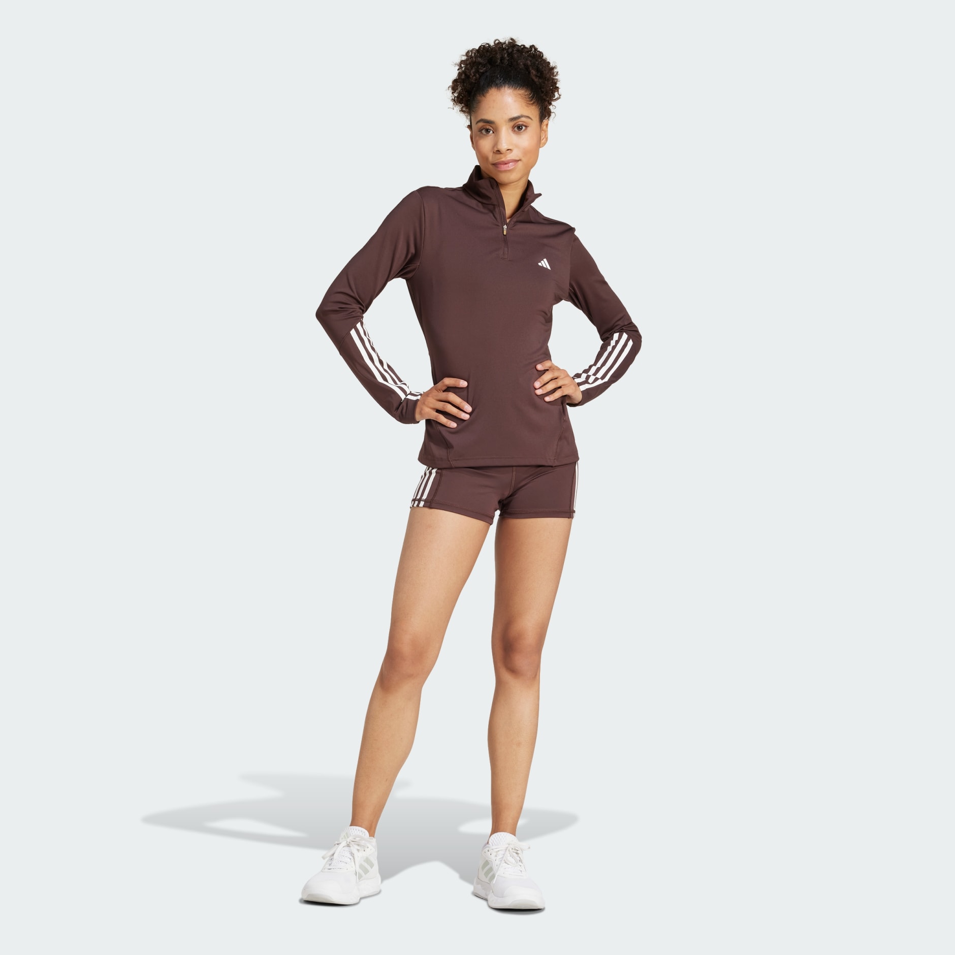 adidas Hyperglam Training Quarter-Zip Track Top - Brown | adidas TZ
