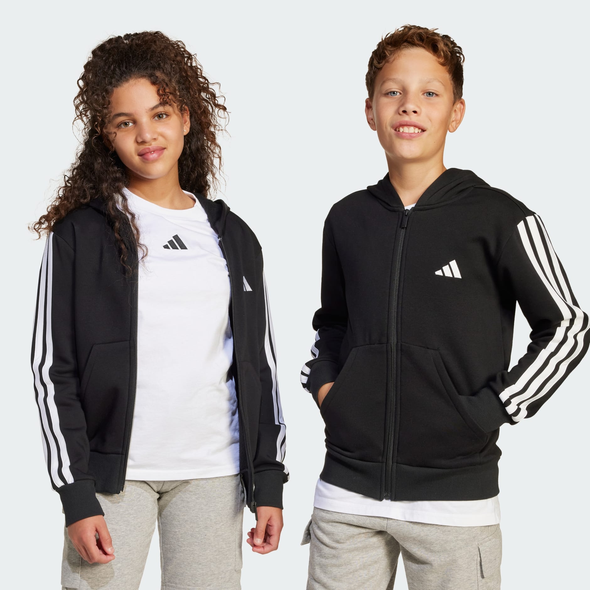 adidas Veste à capuche entièrement zippée Essentials Enfants - Noir